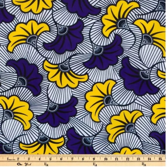 Other | 1 Yard Purple Yellow Ginkgo Batik Fabric | Poshmark